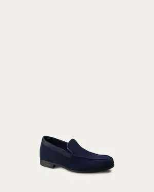 John Lobb Tyne Suede Loafers - Deep Navy