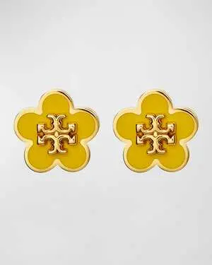 Tory Burch Tory Burch Kira Enamel Flower Stud Earrings Tory Gold Freesi