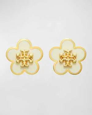 Tory Burch Tory Burch Kira Enamel Flower Stud Earrings Tory Gold New Iv