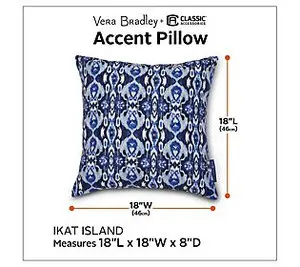 VERA BRADLEY Accent Pillows 18x18 S/2