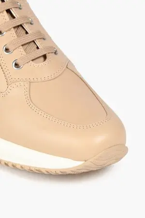 Hogan Perforated Leather Sneakers Neutral