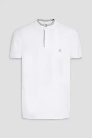 Roberto Cavalli Logoembroidered Cottonpiqué Polo Shirt - White