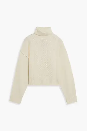 ATM Anthony Thomas Melillo Cableknit Wool Turtleneck Sweater