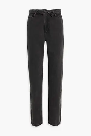 Ksubi Undone Playback Navana Foldover Highrise Straightleg Jeans - Black