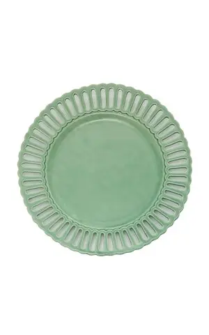 MODA DOMUS Balconata Creamware Charger Plate - Green