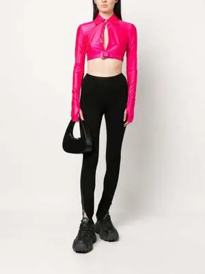 Versace Baroque-buckle Crop Shirt