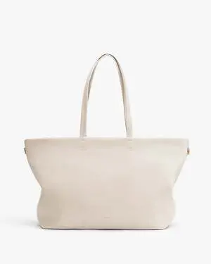 Cuyana Leather Zipper Tote Bag - Ecru