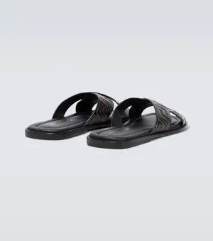 Versace Greca Leather Slides