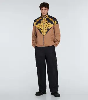 Versace Maschera Baroque Satin Bomber Jacket