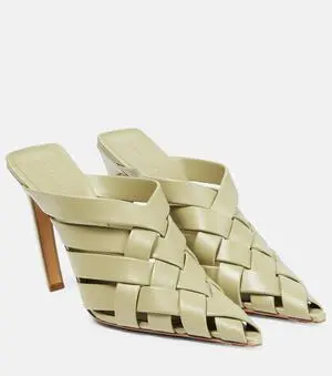 Bottega Veneta Bottega Veneta Alfie Leather Mules Beige