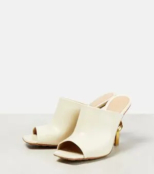 Bottega Veneta Knot Leather Mules - White