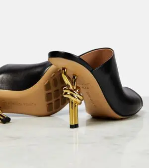 Bottega Veneta Knot Leather Mules - Black