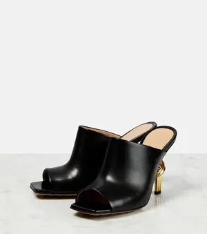 Bottega Veneta Knot Leather Mules - Black