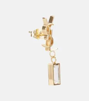 Saint Laurent Single Rhinestone-embellished Earring - Gold