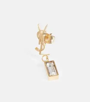 Saint Laurent Single Rhinestone-embellished Earring - Gold