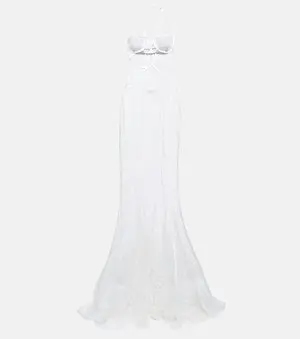 NENSI DOJAKA Bridal Halterneck Lace Gown