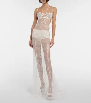 NENSI DOJAKA Bridal Halterneck Lace Gown