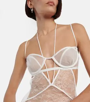 NENSI DOJAKA Bridal Halterneck Lace Gown