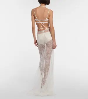 NENSI DOJAKA Bridal Halterneck Lace Gown