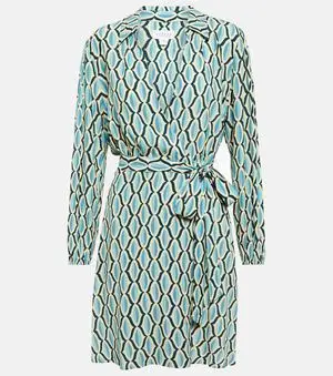 Velvet By Graham & Spencer Gabriella Printed Wrap Minidress - Blue
