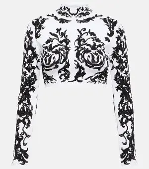 Alaïa Calligraphy Jacquard Crop Top