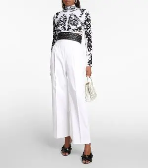 Alaïa Calligraphy Jacquard Crop Top