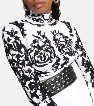 Alaïa Calligraphy Jacquard Crop Top