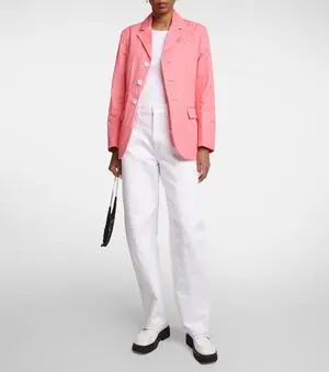 Plan C Single-breasted Cotton Blazer - Pink