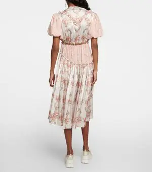 Simone Rocha Patchwork Floral Midi Dress