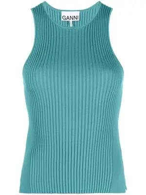 GANNI Ribbed Knit Tank Top