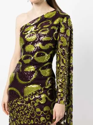Elie Saab One-shoulder Embroidered Tulle Minidress