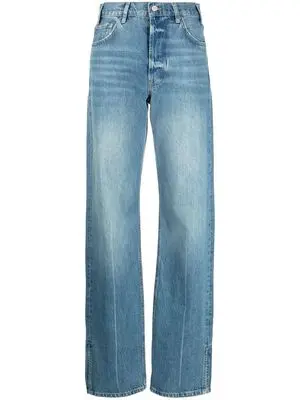 ANINE BING Ankle-slit Straight-leg Jeans