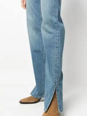 ANINE BING Ankle-slit Straight-leg Jeans