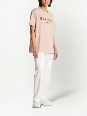 Balmain Flocked-logo Cotton T-shirt