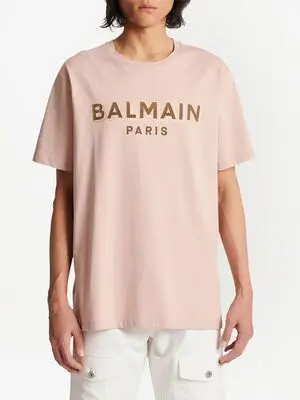 Balmain Flocked-logo Cotton T-shirt
