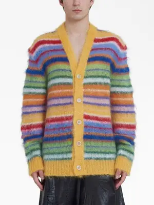 Marni Striped Mohair Blend Cardigan