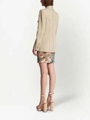 Balmain Double-breasted Fray-trimmed Blazer