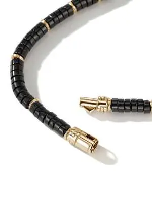 John Hardy 14kt Yellow Gold Onyx Bracelet - Black