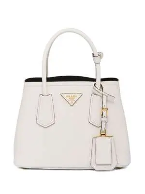 Prada Double Saffiano Leather Tote Bag - White
