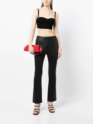 Helmut Lang Flared Leather Trousers