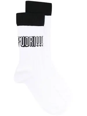 Gucci Slogan Intarsia Cotton Socks