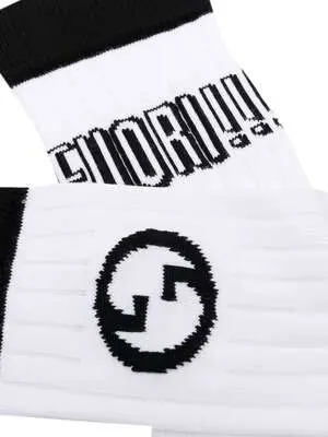 Gucci Slogan Intarsia Cotton Socks