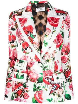 Philipp Plein Love Floral-print Blazer