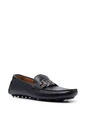 Philipp Plein Logo Moccasin Loafers - Black