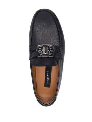 Philipp Plein Logo Moccasin Loafers - Black