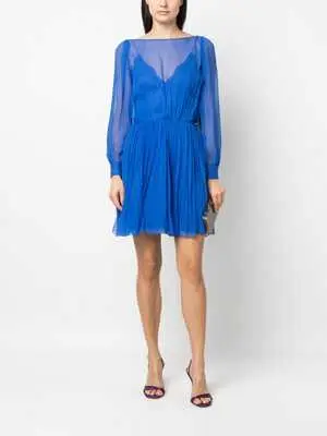 Alberta Ferretti Layered Silk Mini Dress