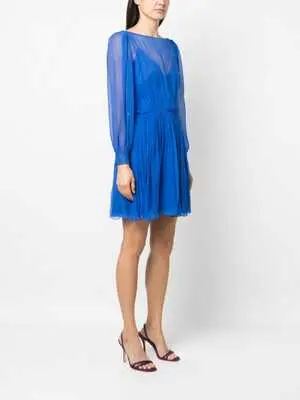 Alberta Ferretti Layered Silk Mini Dress