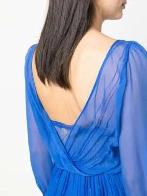 Alberta Ferretti Layered Silk Mini Dress