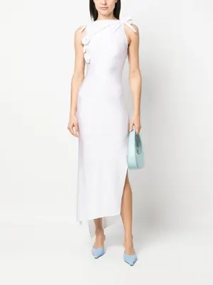 Coperni Rose-appliqué Asymmetric Dress