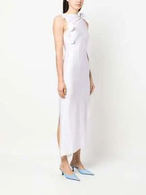 Coperni Rose-appliqué Asymmetric Dress